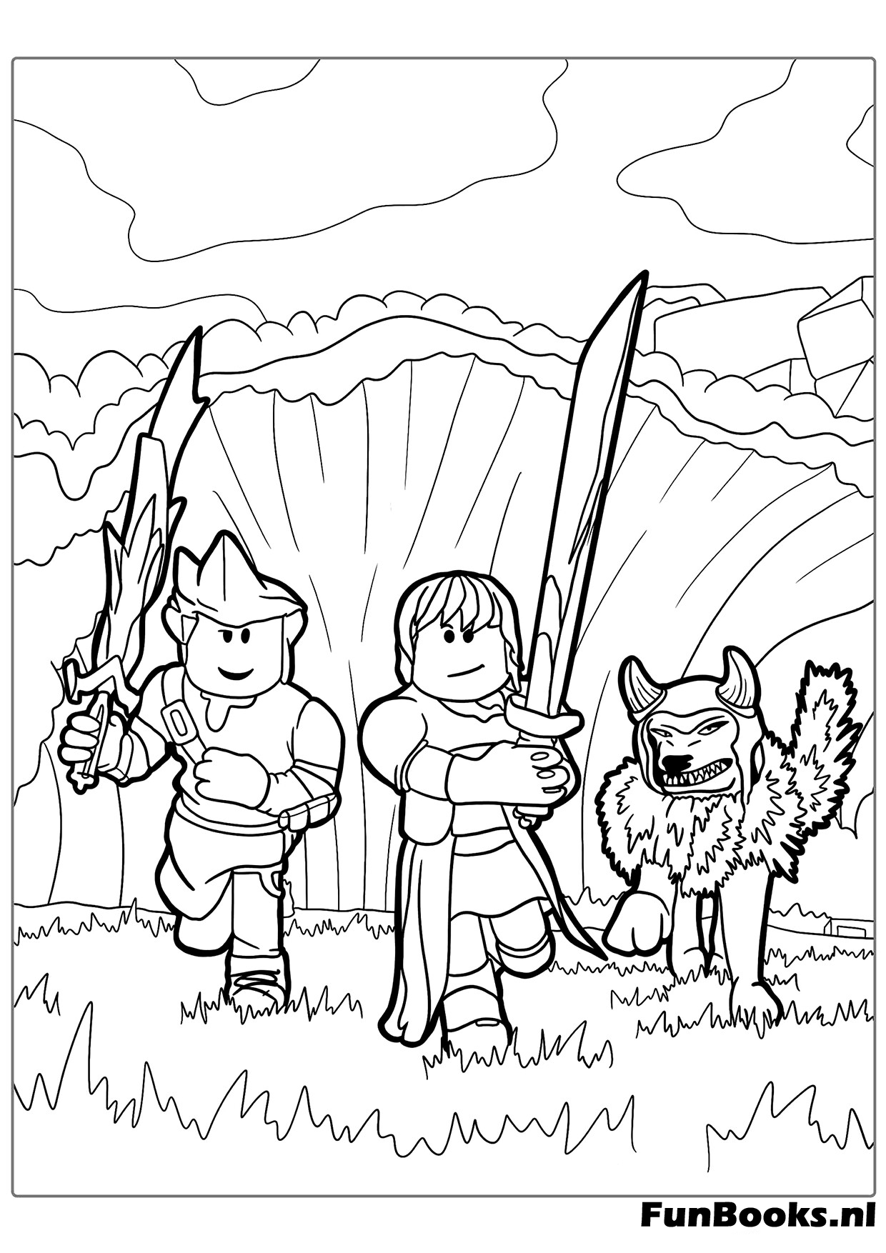 Aventura RPG de Caballeros de Roblox Dibujo para colorear - Funbooks